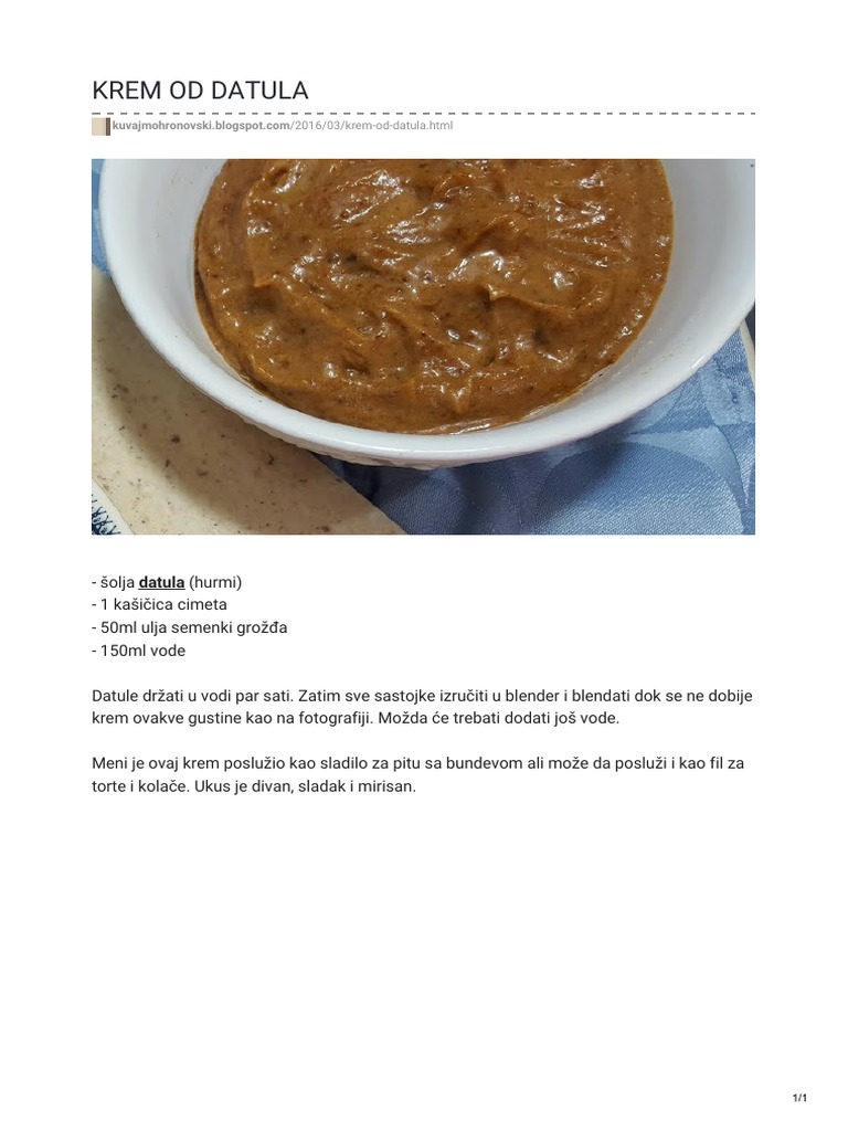 Krem Od Datula | PDF