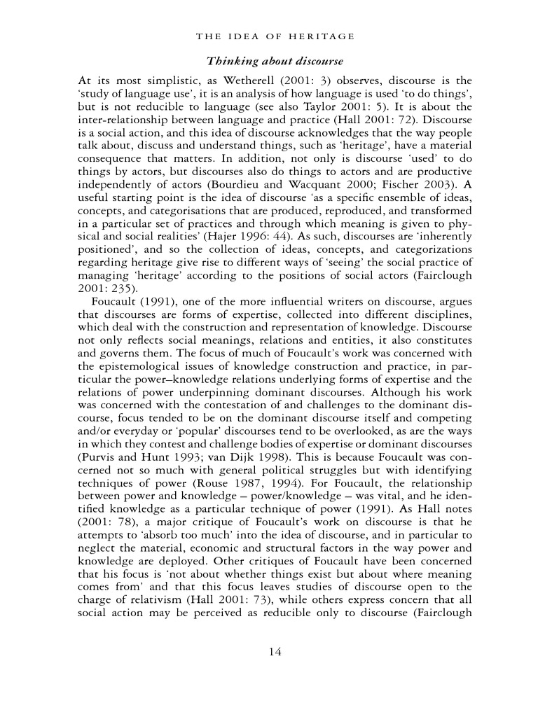 Laurajane Smith - Uses of Heritage | PDF | Discourse | Modernity