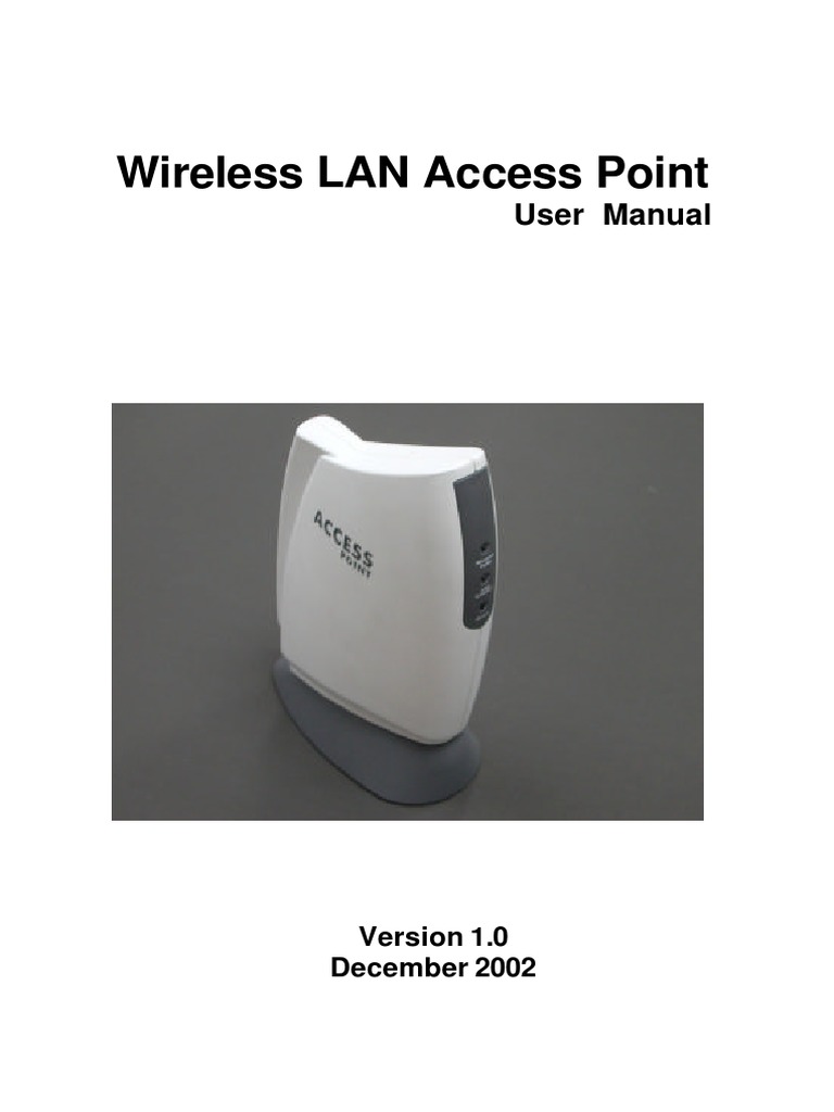 Wireless LAN Access Point: User Manual | PDF | Wireless Lan | Computer ...