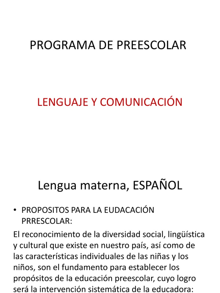 Programa de Preescolar | PDF | Educación de la primera infancia ...