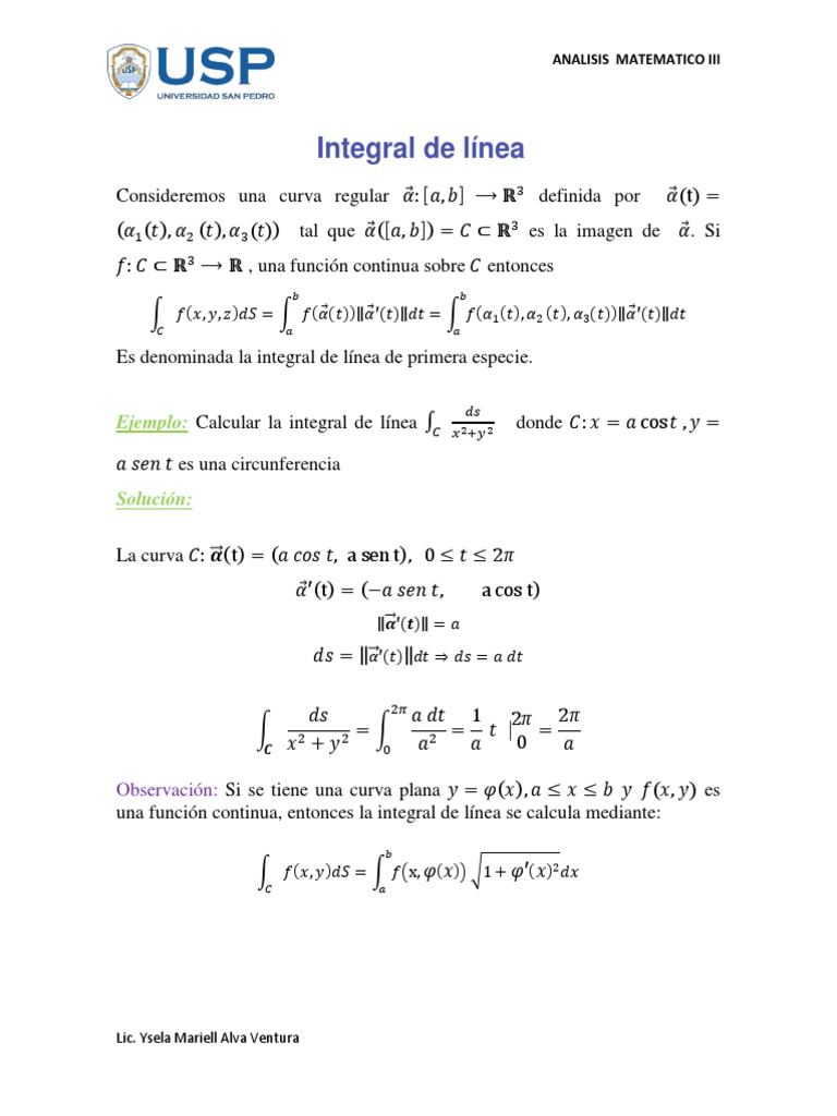 Integrales de Linea Unidad II (TEMA 3) | PDF