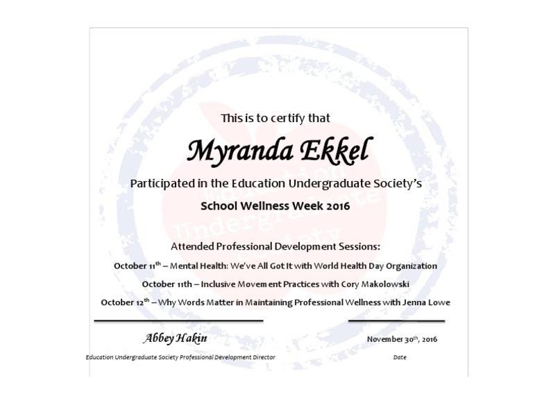 Professional Development Certificate | PDF | Self-Improvement | Science ...