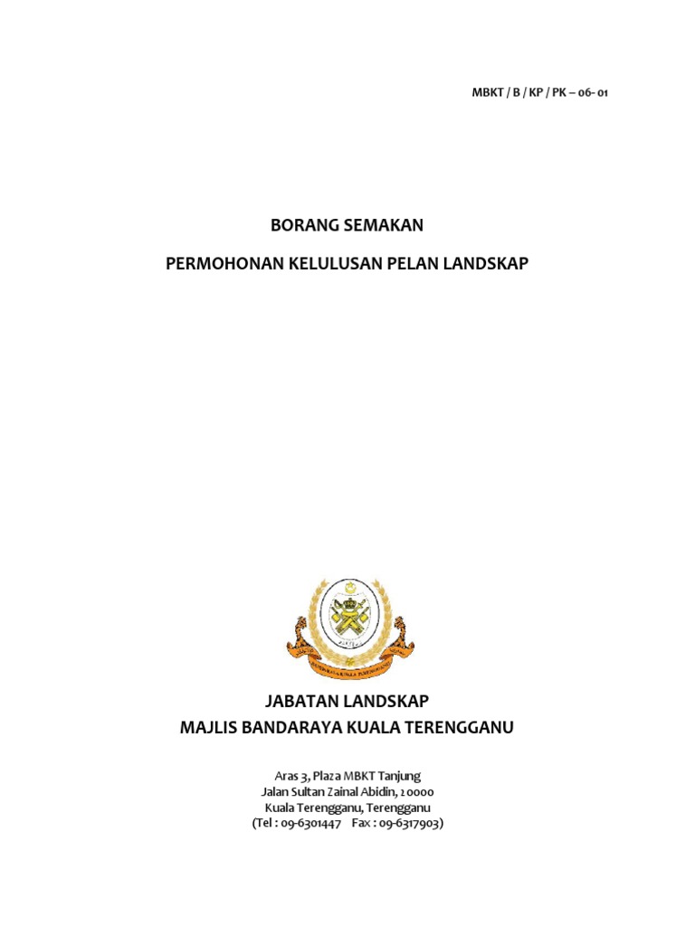 000 Senarai Semak Pelan Lanskap MBKT | PDF