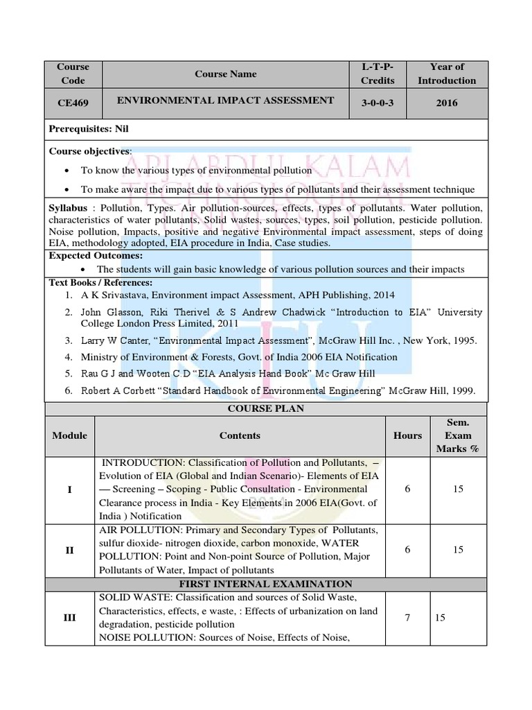 Text Books / References | PDF | Environmental Impact Assessment ...