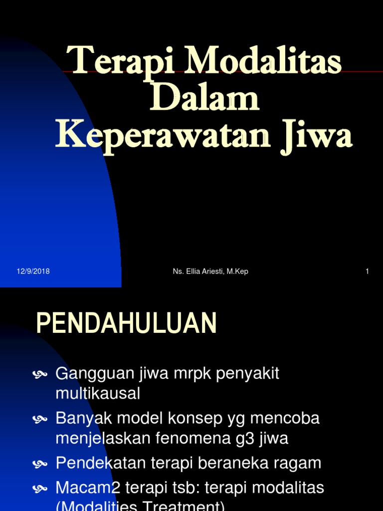 Terapi Modalitas Dalam Keperawatan Jiwa | PDF