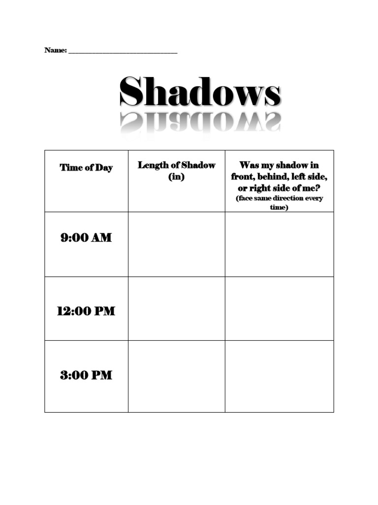 Shadow Length and Position Tracker | PDF