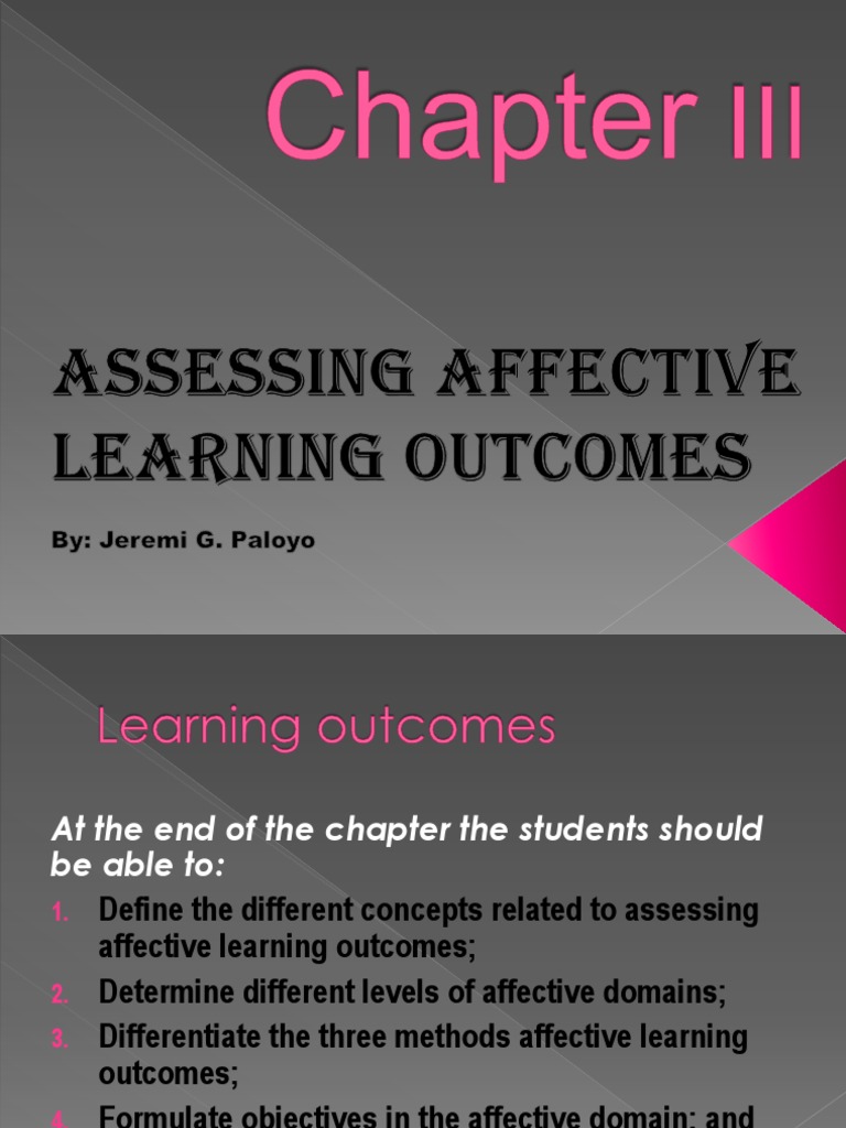 Assesing Affective Outcomes | PDF | Affect (Psychology) | Attitude ...