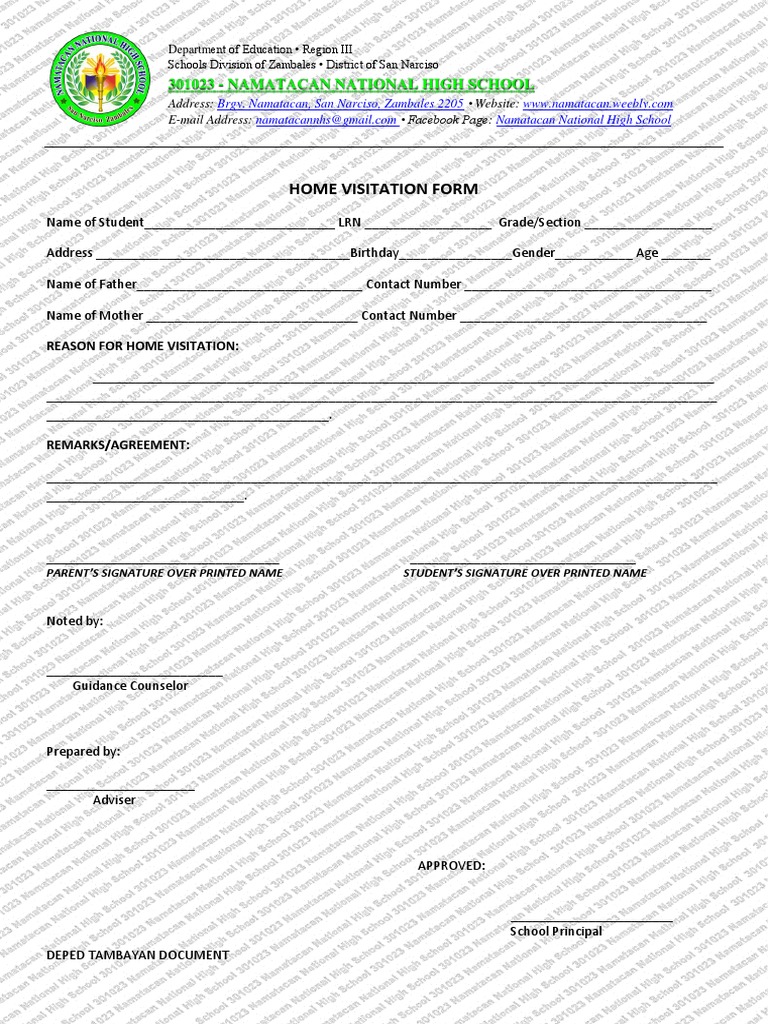 Home Visit Form | PDF