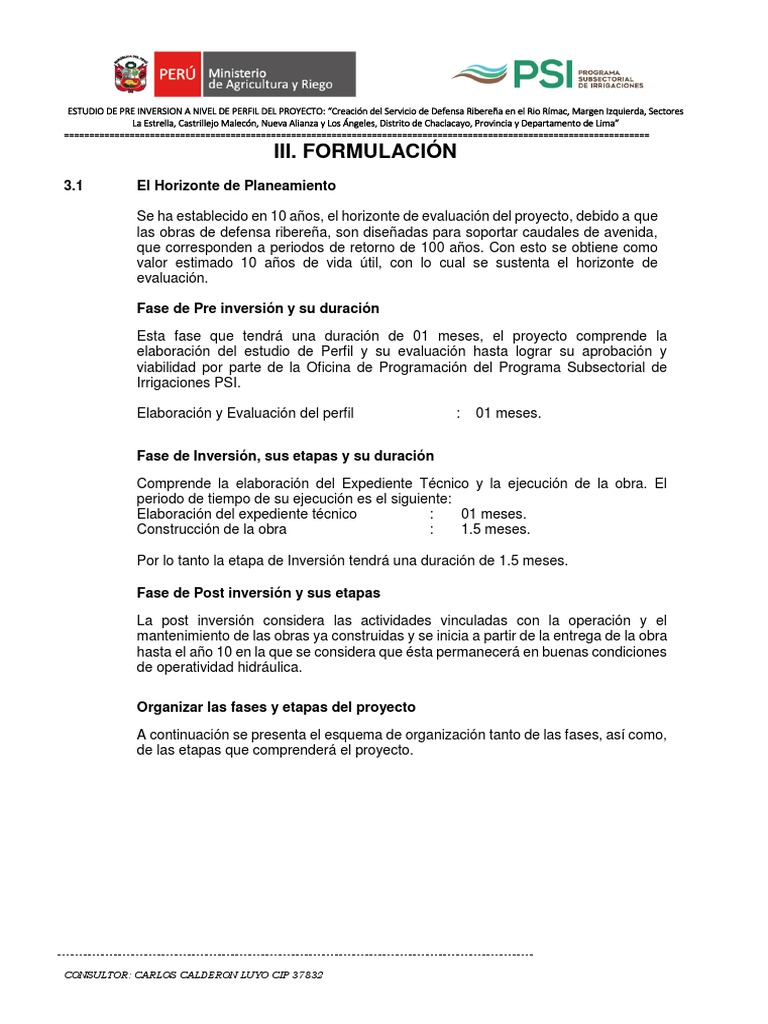 III. Formulacion y Evaluacion | PDF | Control de inundaciones | Río III. Formulacion y Evaluacion | PDF | Control de inundaciones | Río