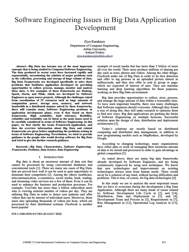 6riwzduh (Qjlqhhulqj, Vvxhvlq%Lj'Dwd$Ssolfdwlrq 'Hyhorsphqw: L/D.DUDND ...