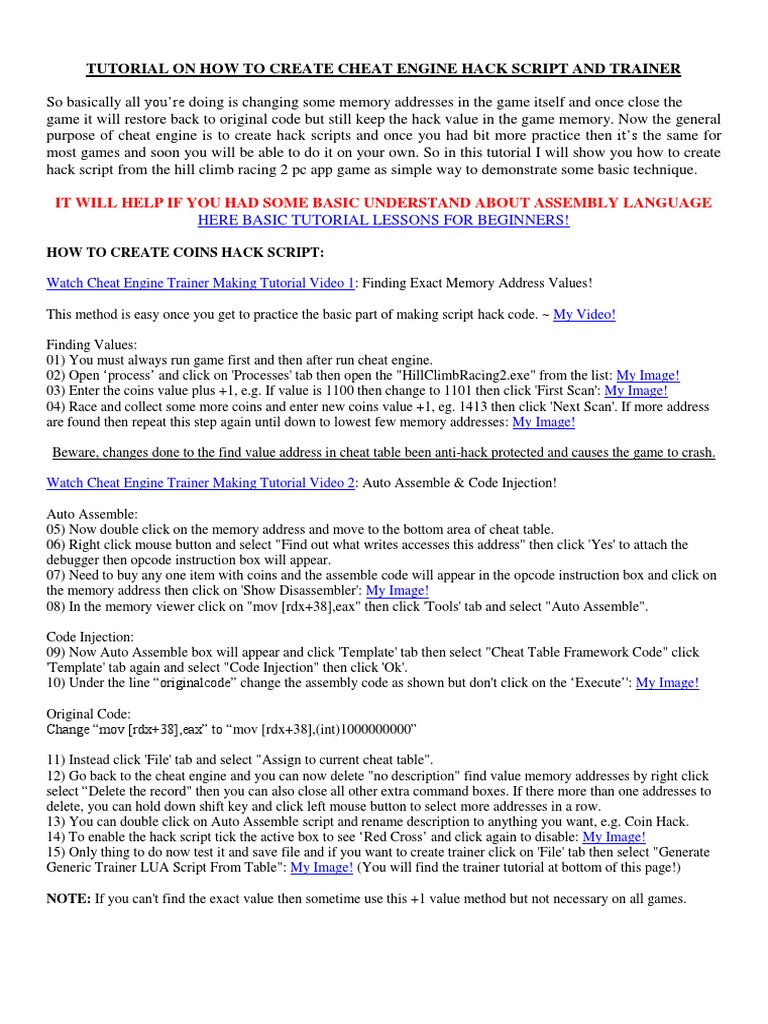 Cheat Egine Hack Script Tutorial | PDF | Cheating In Video Games | Icon ...