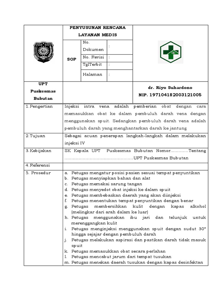Sop Injeksi IV | PDF | Sains & Matematika