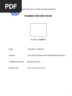Trainees Record Book Sample | PDF | Behavior Modification | Learning