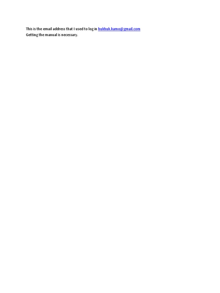 Manual Request for Login Email | PDF