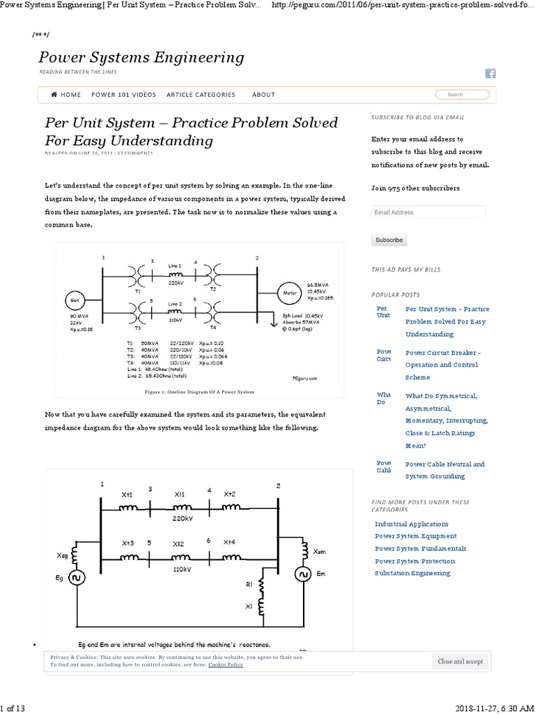 Power Systems Engineering: Per Unit System - Practice Problem Solved For Easy Understanding ...