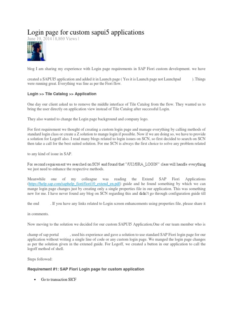 Login Page For Custom Sapui5 Applications | Download Free PDF | Cyberspace | System Software