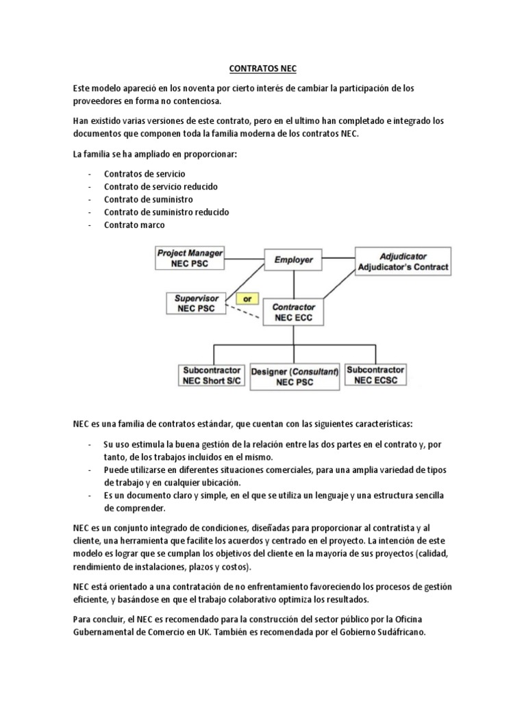Comparativa de Contratos NEC y FIDIC | PDF | Calidad (comercial) | Business
