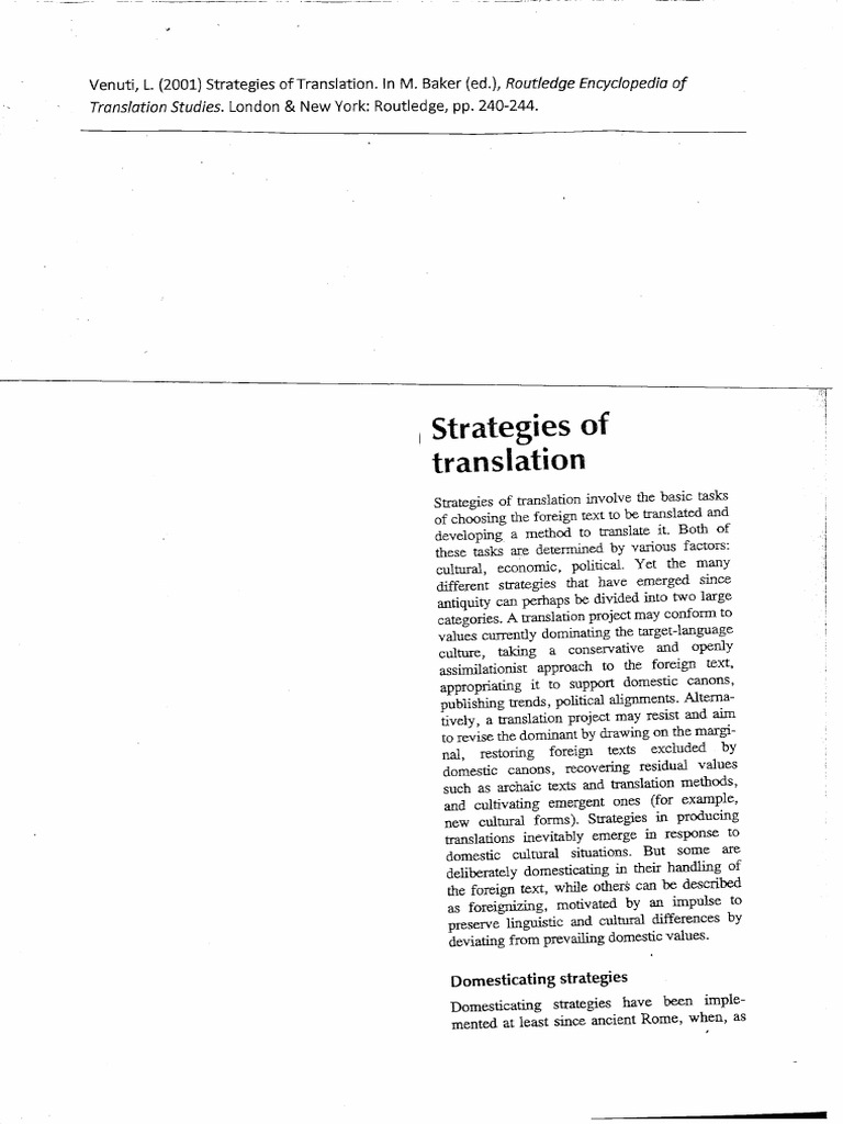 Tran STRATEGIES of Translation | PDF | Translations | Poetry