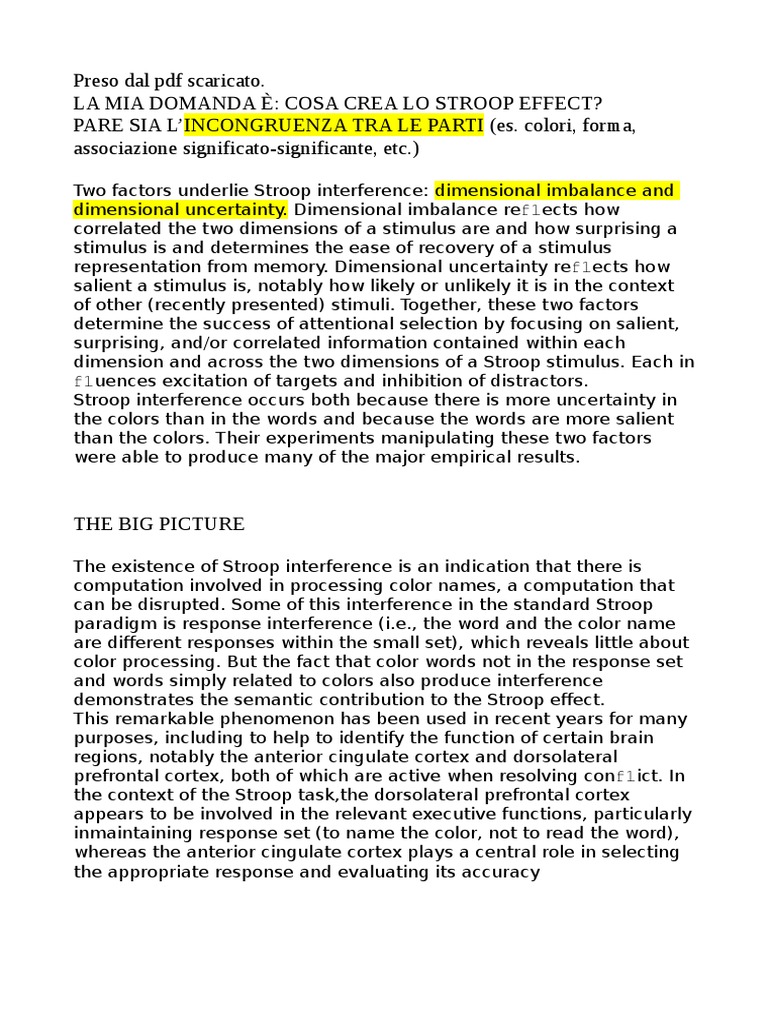 Stroop Effect in Real Life | PDF