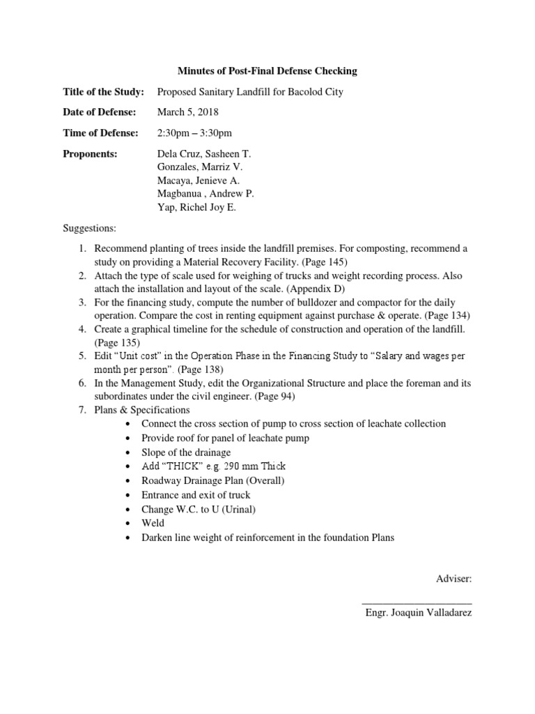 Bacolod City Landfill Defense Minutes | PDF | Landfill | Civil Engineering