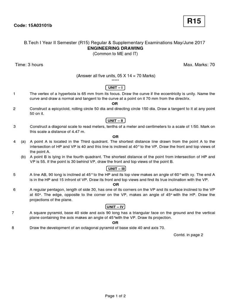 15a03101b Engineering Drawing | PDF | Classical Geometry | Geometric Shapes