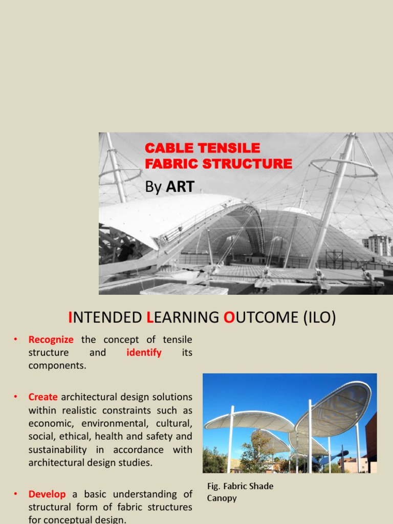 Cable Tensile Fabric Structure Overview | PDF | Truss | Building Technology