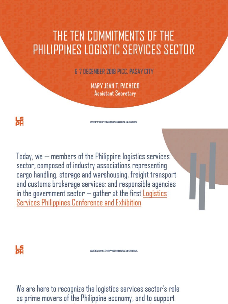 Ten Commitments of The Philippines Logistics Services Sector | PDF ...