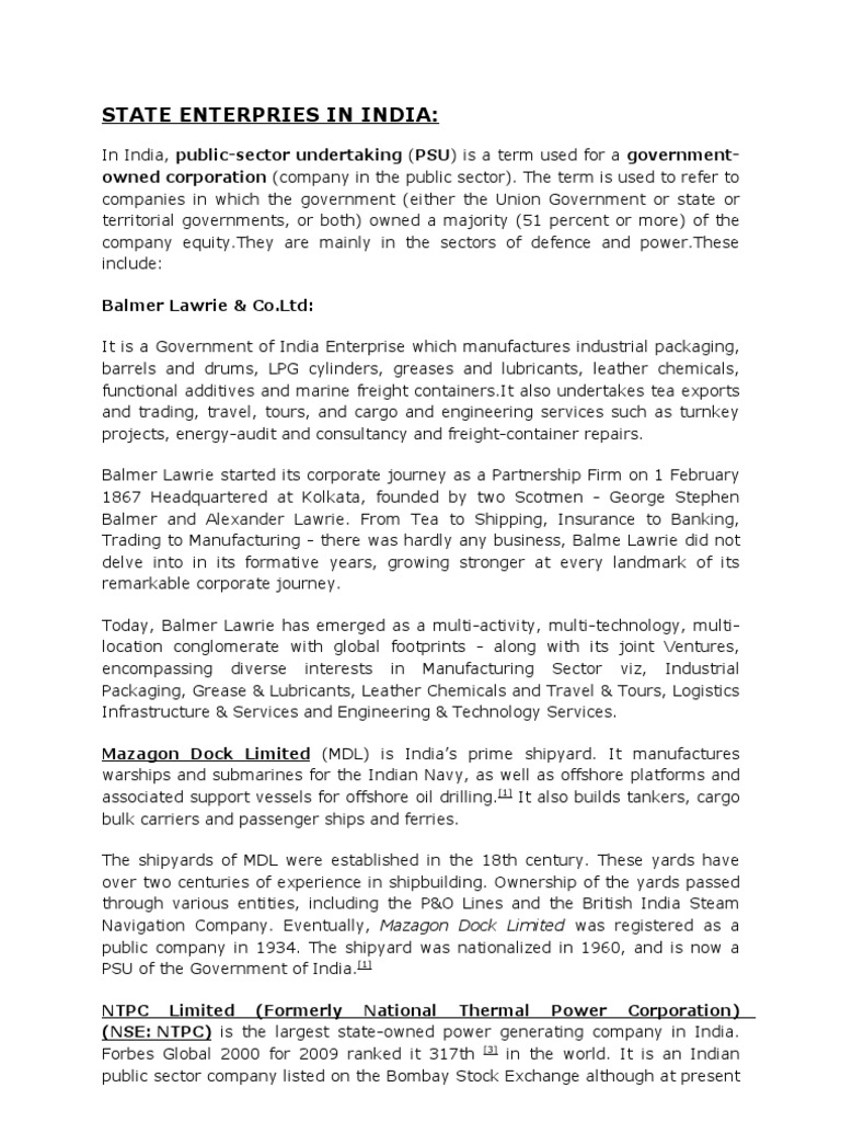 State Owned Enterprises 1 | PDF | Energy And Resource | Business