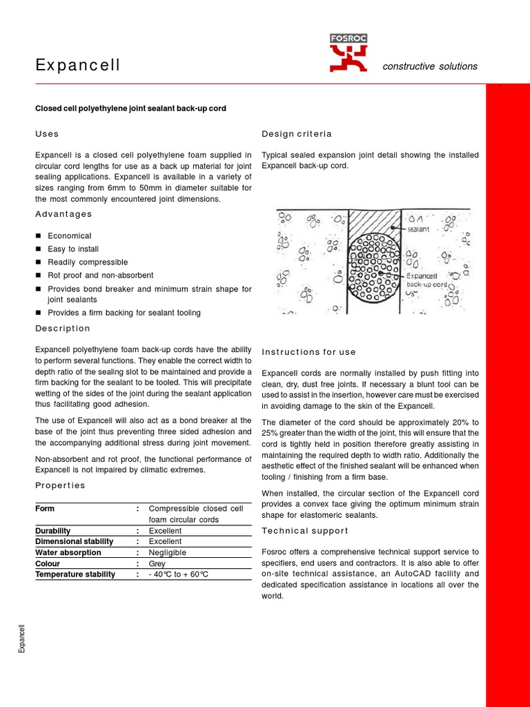 Expancell: Uses Design Criteria | PDF | Concrete | Building Engineering