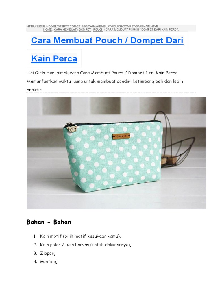 Cara Membuat Pouch 1 | PDF