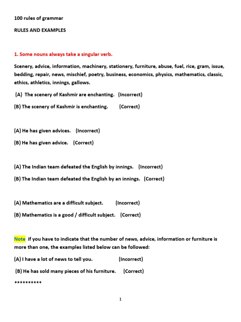 Grammar Rules for Language Learners | PDF | Grammatical Number | Pronoun