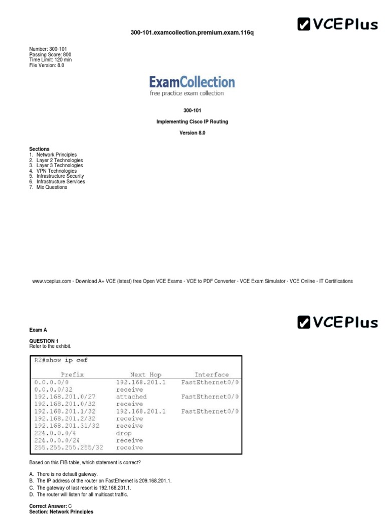 Cisco Examcollection Premium 300-101 v2015-11-18 Kaltzone 116q PDF ...