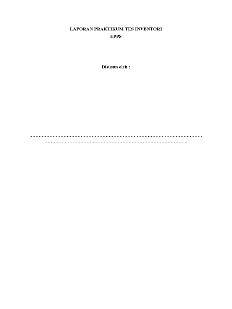 Format Laporan Epps | PDF