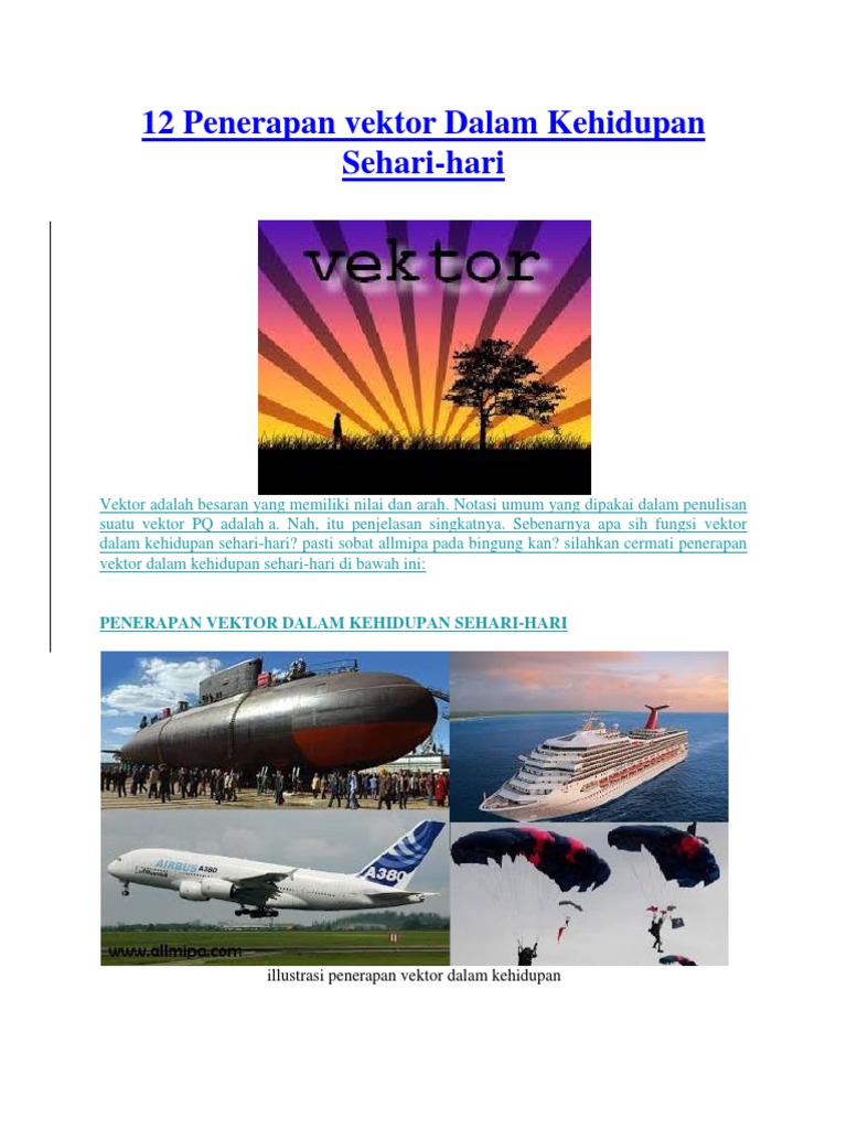 12 Penerapan Vektor Dalam Kehidupan Sehari | PDF