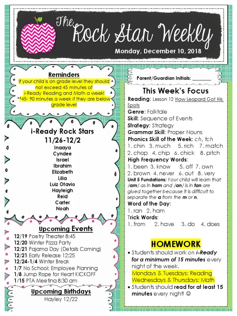 Weekly Reading and Homework Guide | PDF | Teaching | Cognition