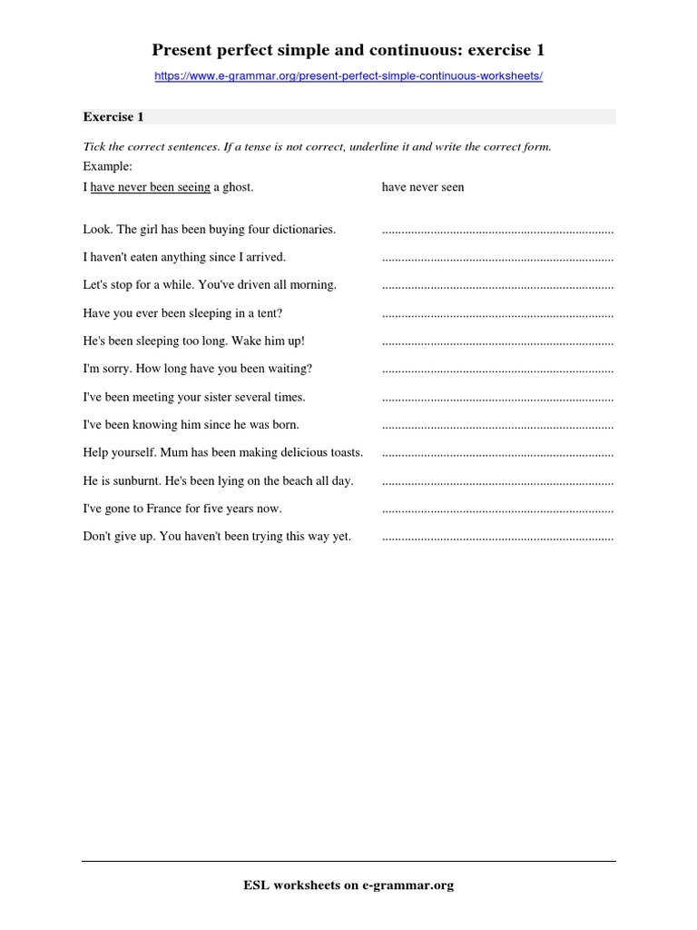 Present Perfect Continuous PDF | PDF