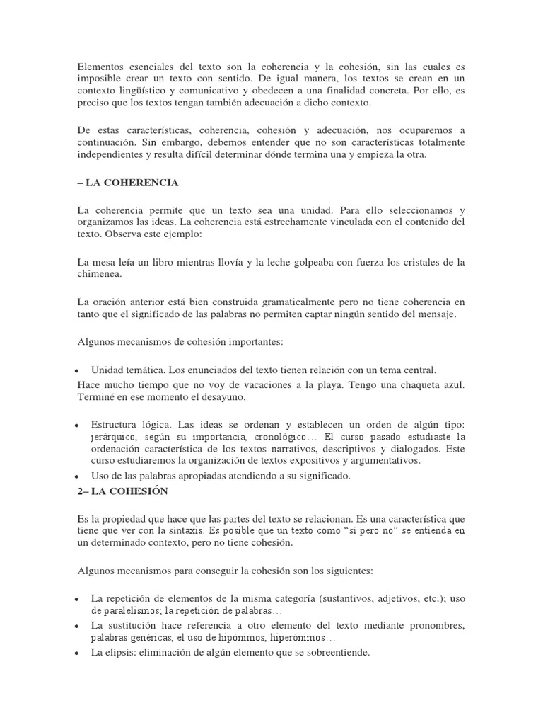 Elementos Clave de un Texto Efectivo | PDF | Oración (Lingüística ...