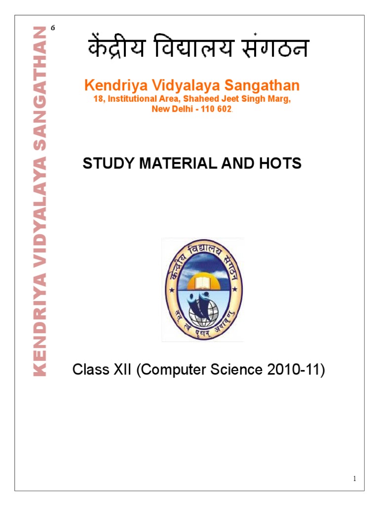1984398152final Cs Study Material & Hots | PDF | Constructor (Object ...