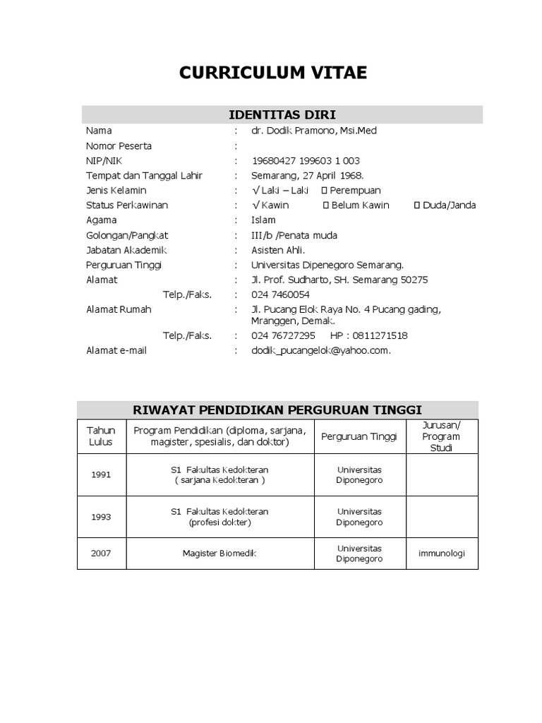 CV Amdal Dodik | PDF