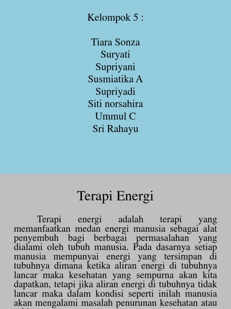 Terapi Energi Kel 5 | PDF