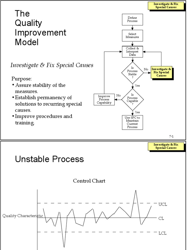 The Quality Improvement Model: Investigate & Fix Special Causes | PDF ...