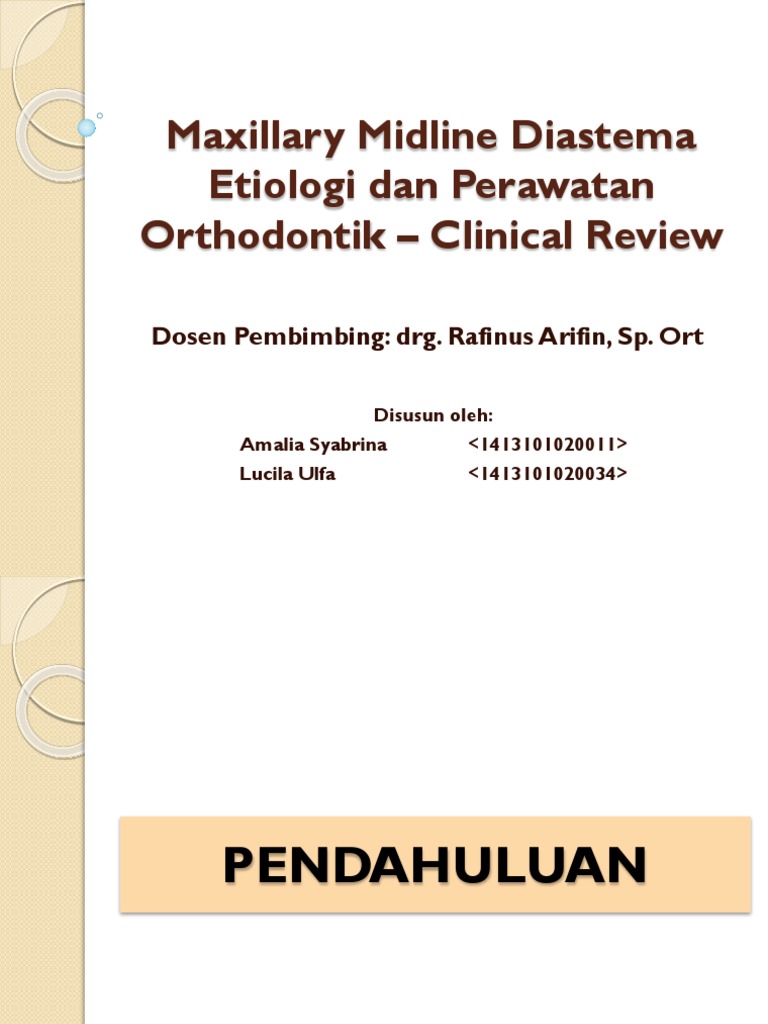 Maxillary Midline Diastema | PDF | Sains & Matematika