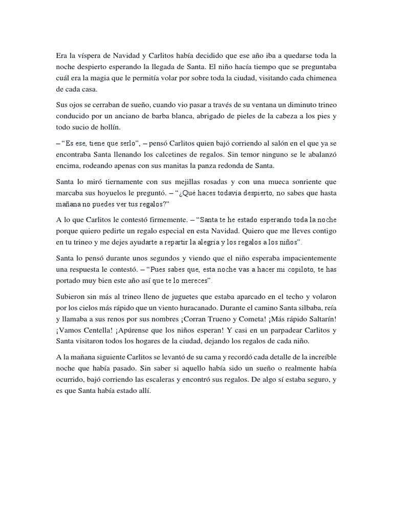 Era La Víspera de Navidad y Carlitos Había Decidido Que Ese Año Iba A ...
