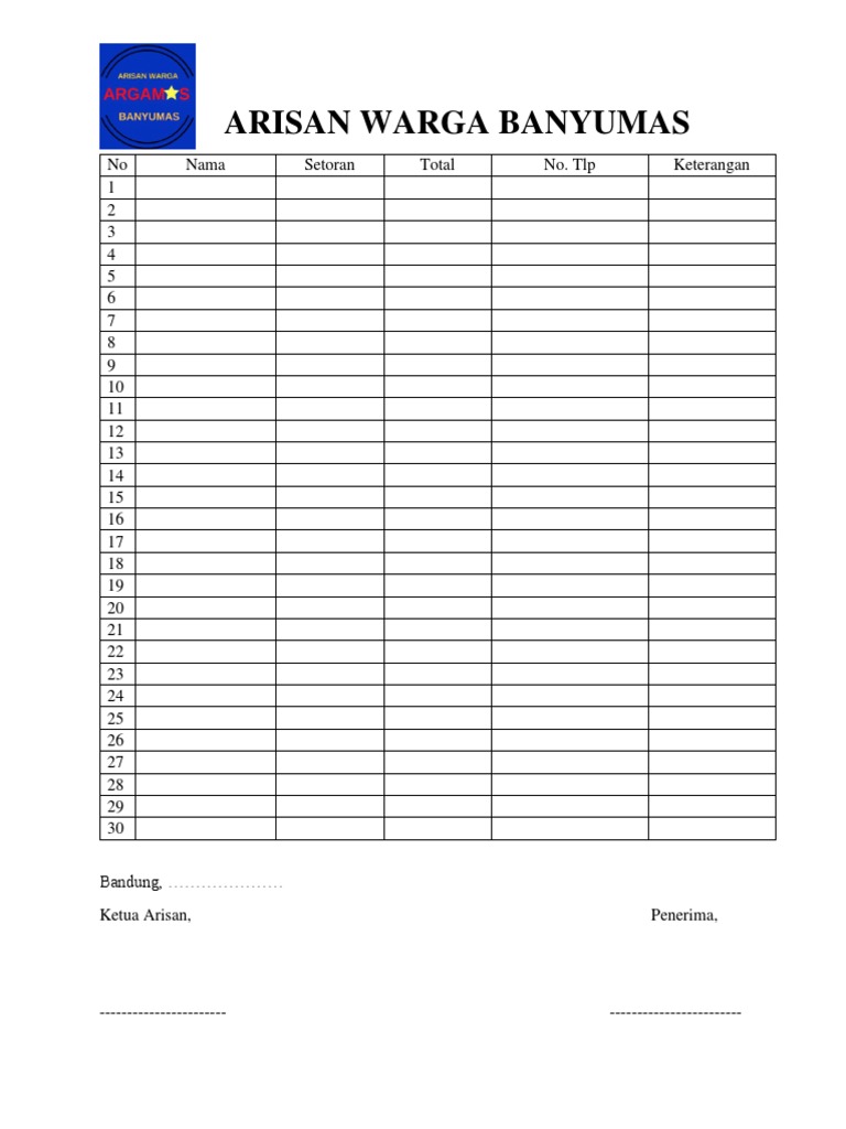 Daftar Arisan Form | PDF