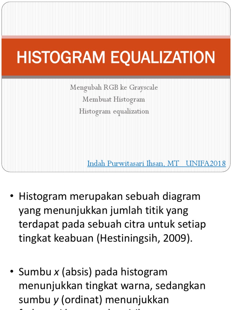 Pcd Pertemuan 10 Histogram Equalization Pdf