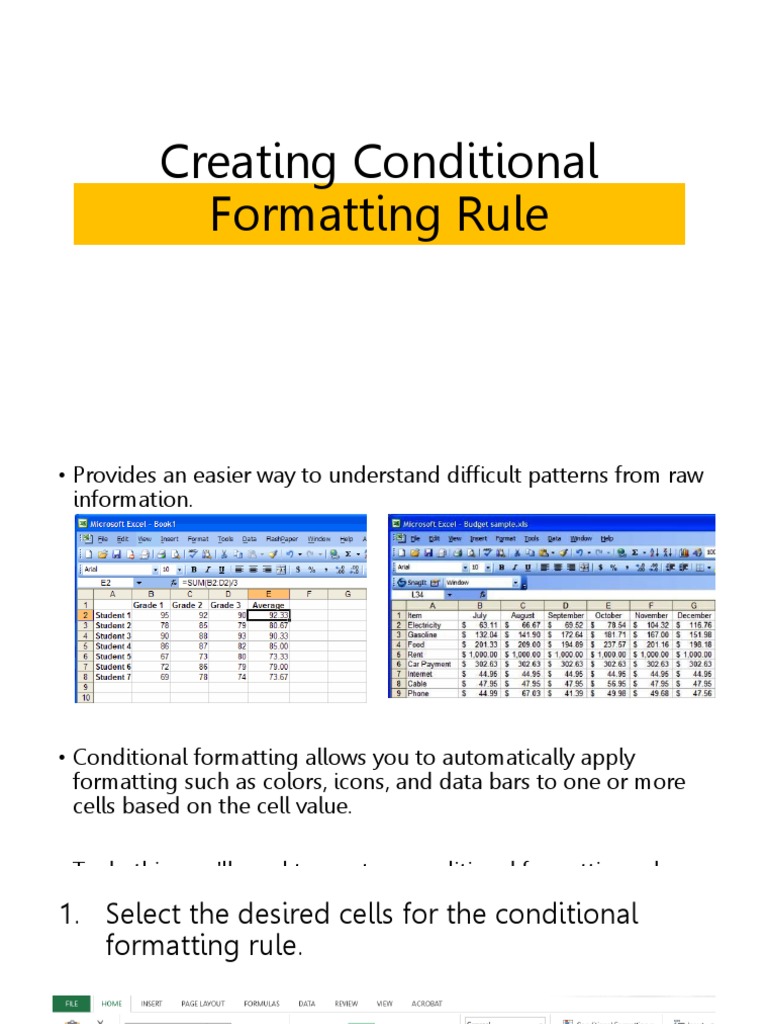 Conditional Formatting Rule | PDF | Technology & Engineering