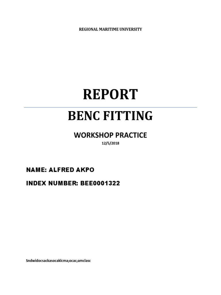 Benc Fitting: Workshop Practice | PDF