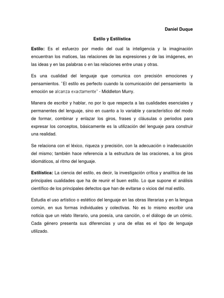 Estilo y Estilística | PDF | Lingüística | Ciencia cognitiva