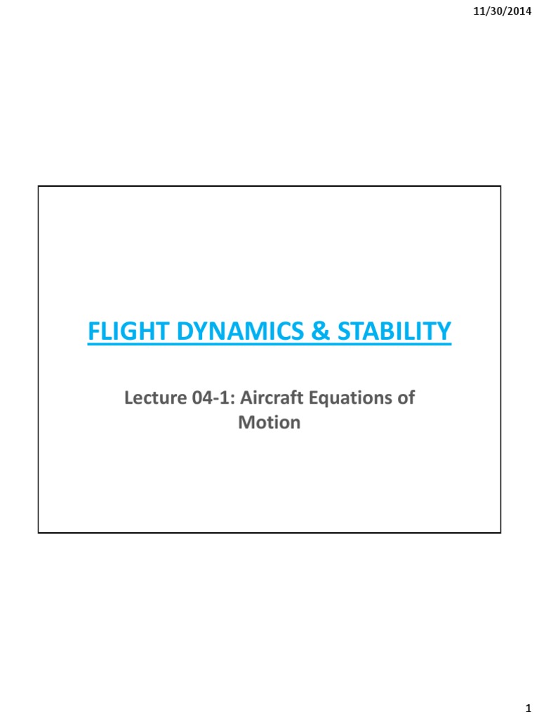 04-1 - Aircraft Equations of Motion | PDF | Rotation Around A Fixed ...