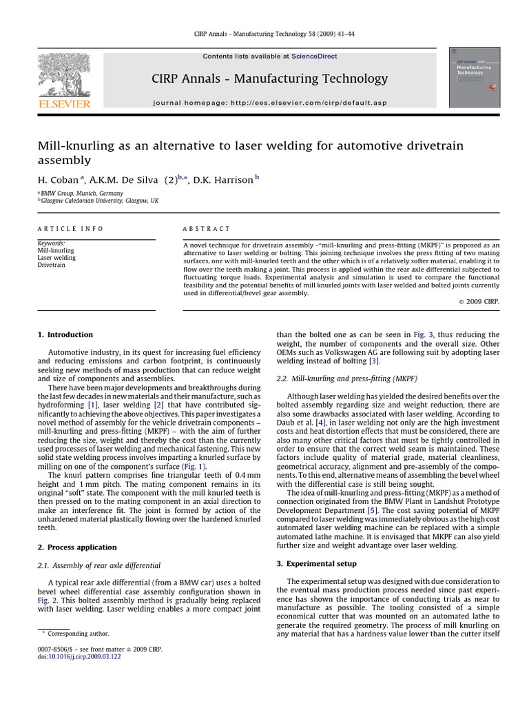 CIRP Annals - Manufacturing Technology: H. Coban, A.K.M. de Silva (2 ...